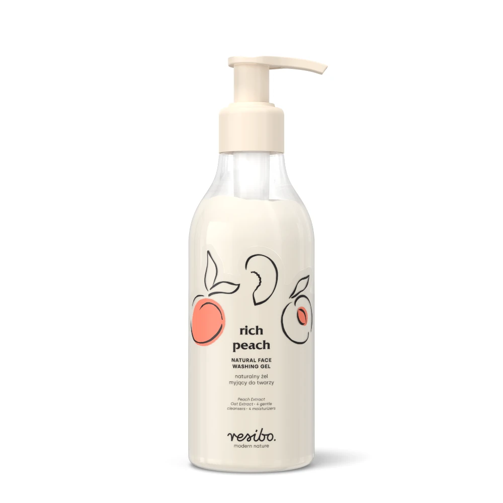 Resibo RICH PEACH naturalny żel myjący do twarzy 250ml - sklep Minti Shop