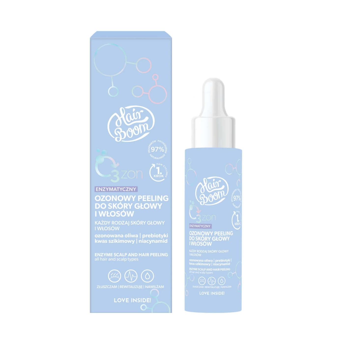 Body Boom HAIRBOOM O3ZON Enzymatyczny ozonowy peeling do skóry głowy i ...