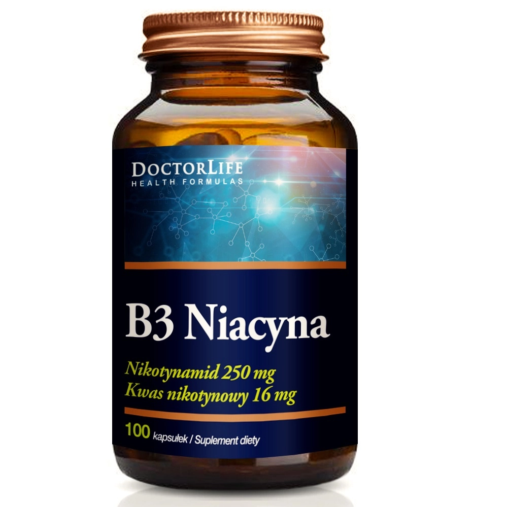 Doctor Life B3 Niacyna suplement diety 100 kapsułek - sklep Minti Shop